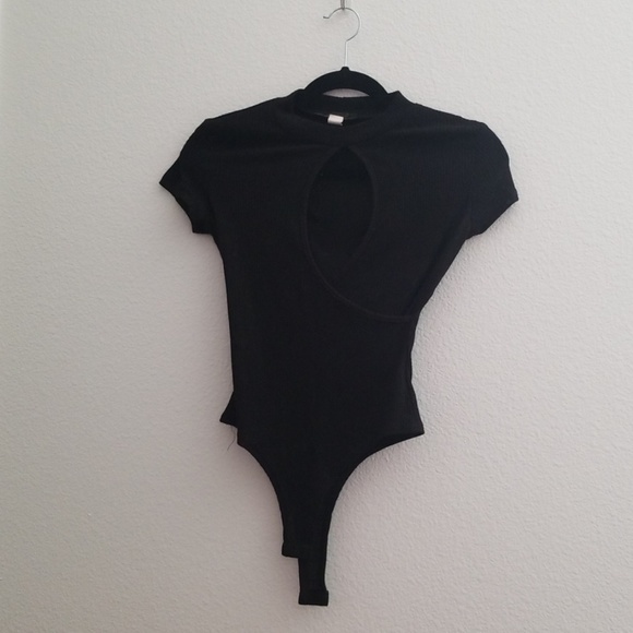 Other | Black Open Cleavage Body Suit | Poshmark